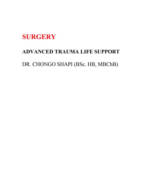 ATLS (Advanced Trauma Life Support) | PPTX