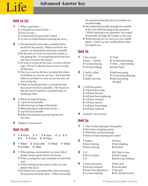 Answer key unit 6 | DOC