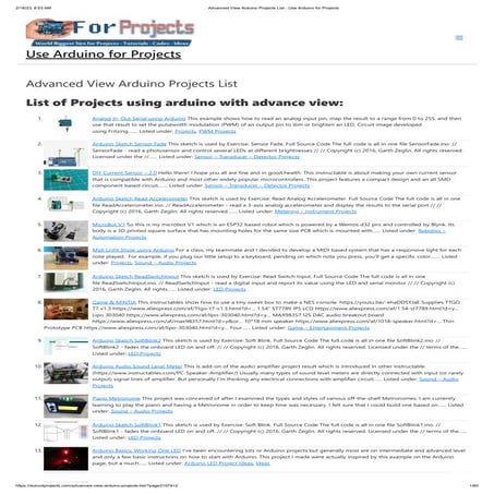 Advanced View Arduino Projects List Use Arduino For Projects 2pdf
