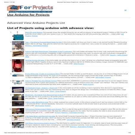Advanced View Arduino Projects List Use Arduino For Projects 2pdf 1143