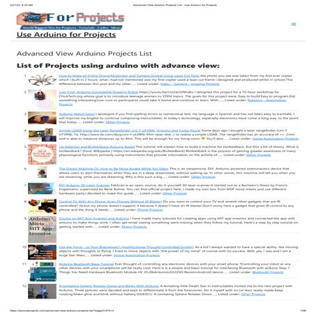 Advanced View Arduino Projects List Use Arduino For Projects 3pdf 5297