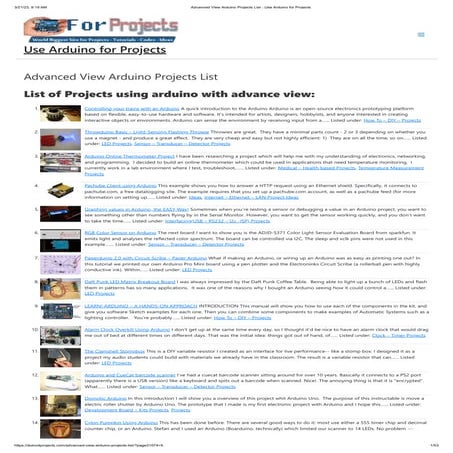 Advanced View Arduino Projects List Use Arduino For Projects 5pdf