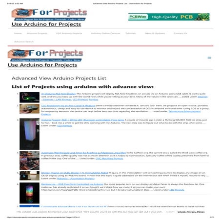Advanced View Arduino Projects List Use Arduino For Projects 1pdf