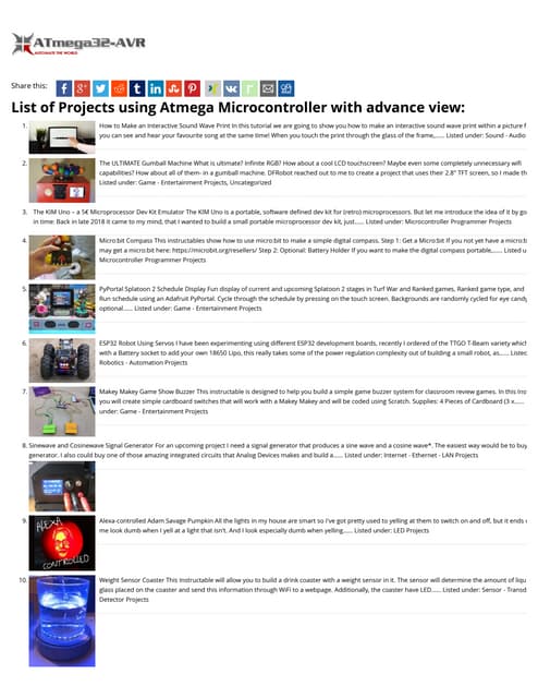 Advanced View Of Atmega Microcontroller Projects List At Mega32 Avr Pdf