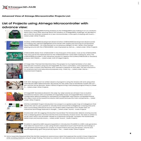 Advanced View Of Atmega Microcontroller Projects List Atmega32 Avr Pdf
