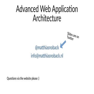 Advanced Web Application Architecture Php Barcelona Ppt