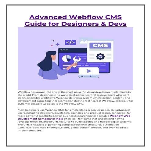 Advanced Webflow CMS Guide for Designers & Devs | PDF