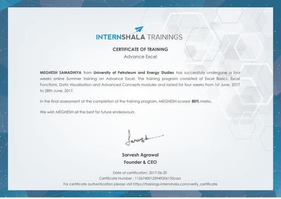 Data science training certificate of completion | PPT