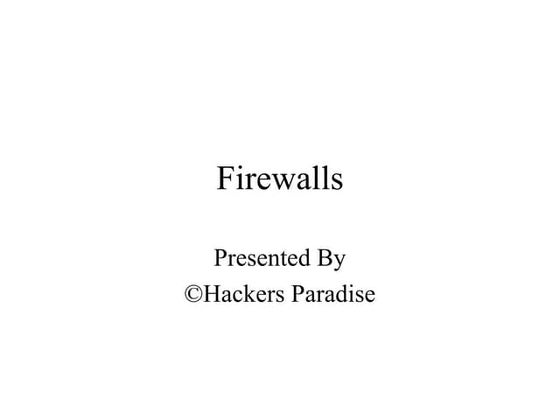Firewall in Network Security | PPTX | Computer Networking | Computing