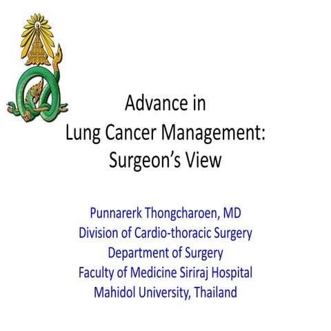 Lung Cancer Surgery, Staging, Treatment Options | PPTX