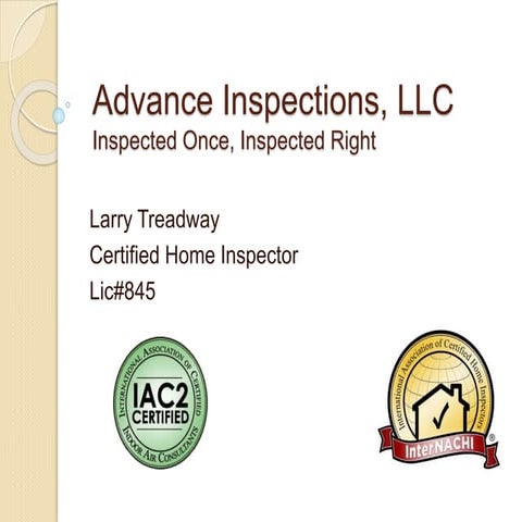 Advance Inspections | PPTX | Real Estate Buying and Selling | Real Estate