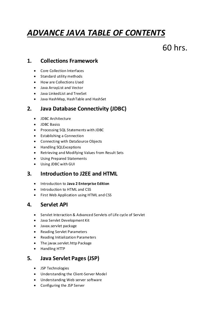 Complete Advance Java Syllabus For Programmers