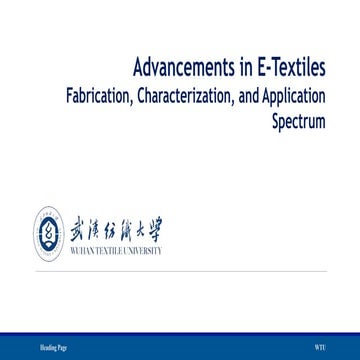 Advancement in E-Textile-Fabrication, Characterization, and Application ...