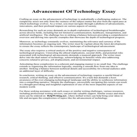 Advancement Of Technology Essay.pdf