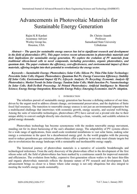 Generations of solar cells | PDF