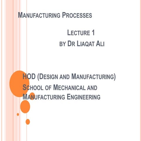 Advance Mfg Processes introduction | PPT
