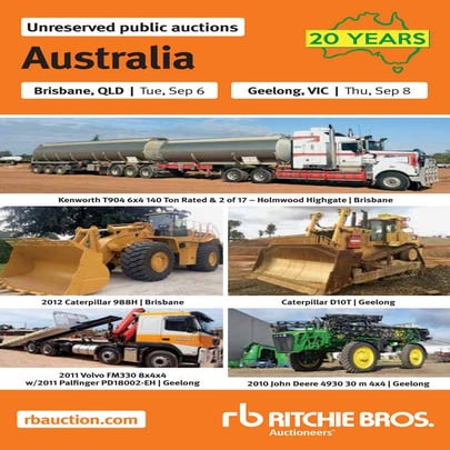 Ritchie Bros Auctioneers - Upcoming Australian Auctions Brochure | PDF