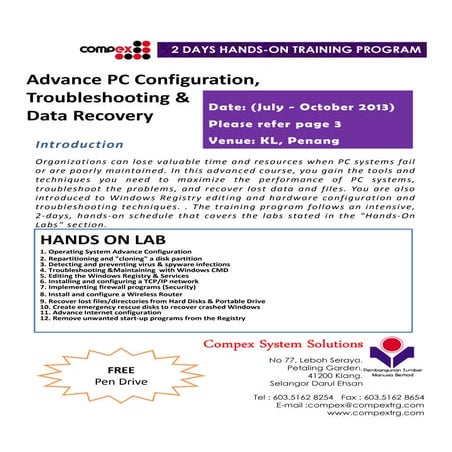 Advance PC Configuration, Troubleshooting & Data Recovery Training ...