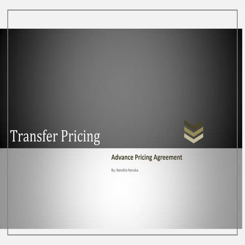Advance pricing agreement | PDF