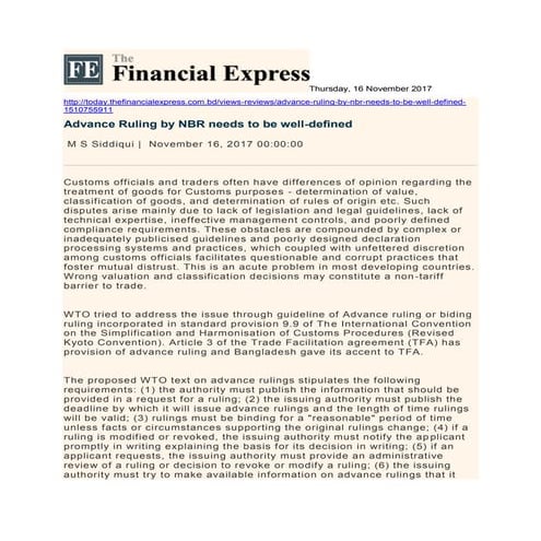 Advance ruling by nbr needs to be well defined | PDF | Business ...