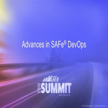 Advances in SAFe DevOps | PPT