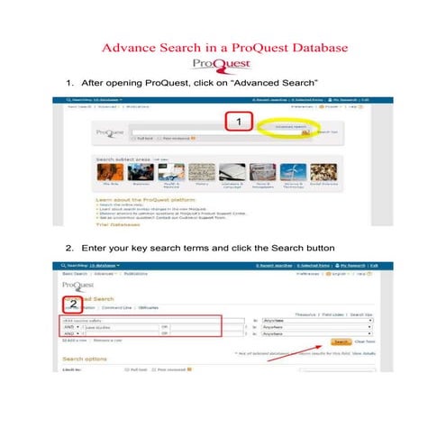 Advance Search in ProQuest | PDF