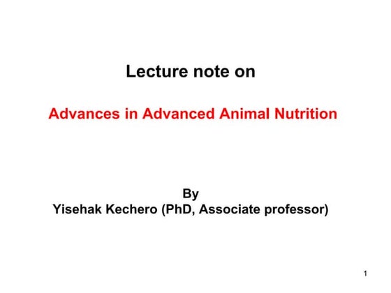 Proximate / Weende System Analysis of Feeds & Fodder | PPT