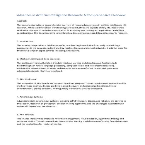 Advances in Artificial Intelligence Research.docx