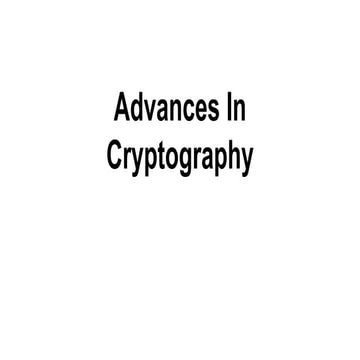 Advances In Cryptography Pptx Information And Network Security
