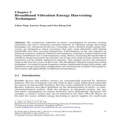 Advances in energy harvesting methods | PDF