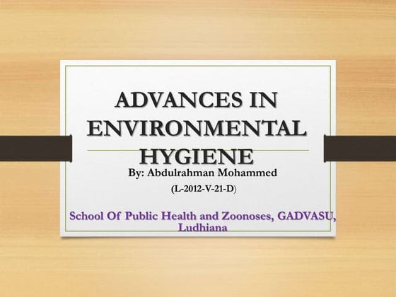 Enviornmental Health and Sanitation | PPT
