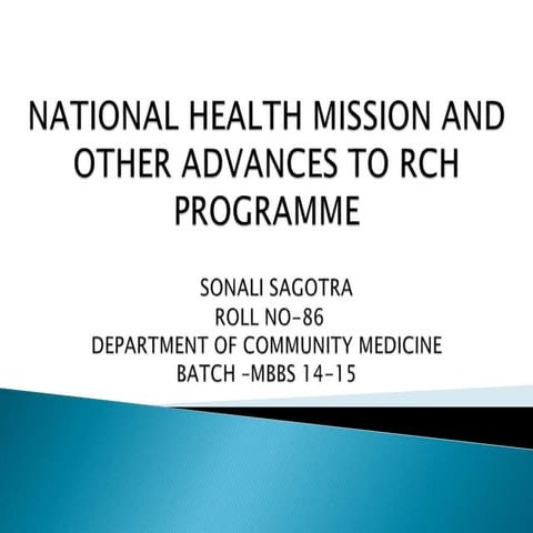 National health programs related to maternal and child health | PPTX