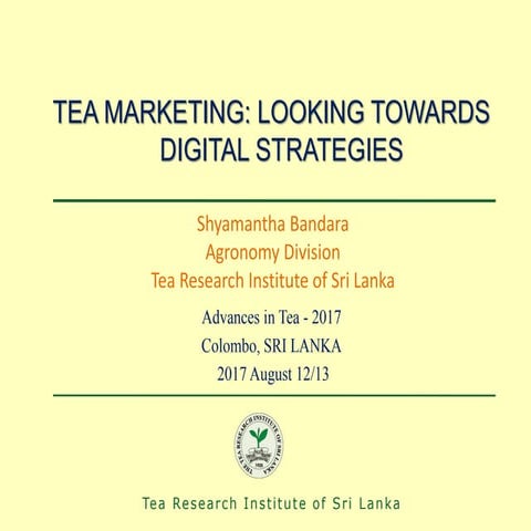 Tea Marketing: Looking Towards digital Strategies | PDF