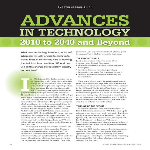 Advances in technology 2010 to 2040 and beyond 22 | PDF