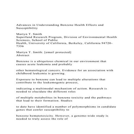 Advances in Understanding Benzene Health Effects and Suscept.docx