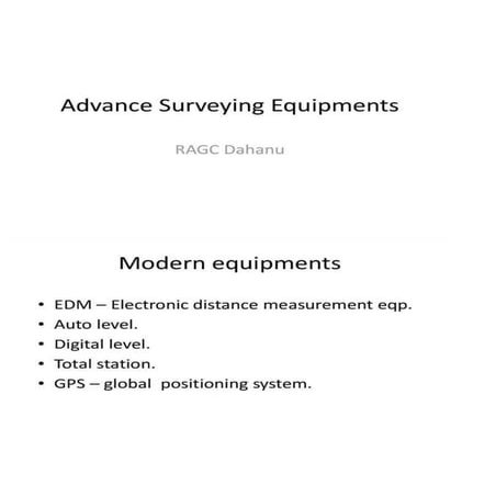 Advance surveying Equipment | PDF