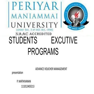 Advance voucher managament presentation | PPTX