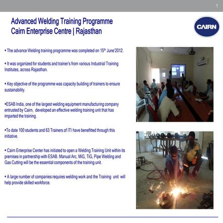 Advance Welding Training Program | PDF