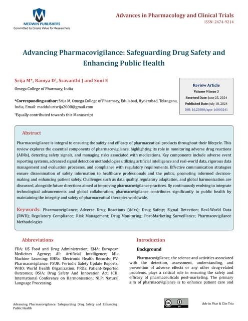 Pharmacovigilance ppt | PDF | Pharmaceutical Industry | Industries