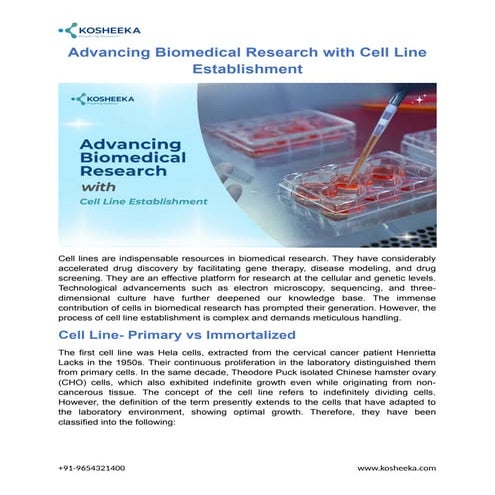 Advancing Biomedical Research with Cell Line Establishment | DOCX