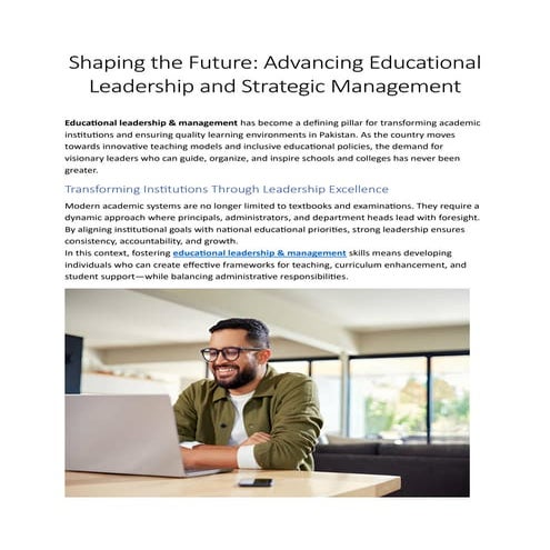 Educational Leadership for Future School Leaders | PDF