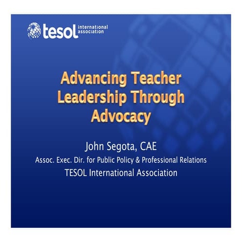 ADVOCACY IN ENGLISH LANGUAGE TEACHING AND LEARNING | PDF