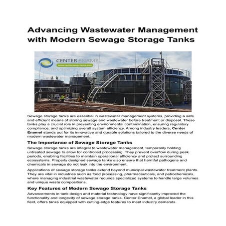Advancing Wastewater Management with Modern Sewage Storage Tanks.docx