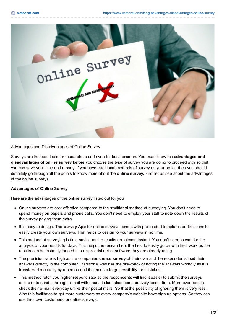 Advantages And Disadvantages Of Online Survey advantages-and-disadvantages-of-online-survey