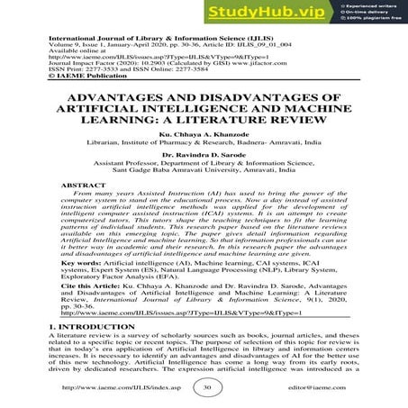 ADVANTAGES AND DISADVANTAGES OF ARTIFICIAL INTELLIGENCE AND MACHINE ...