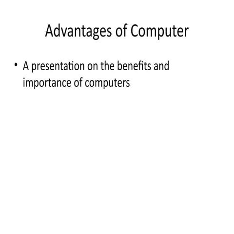 Importance of computer | PPTX