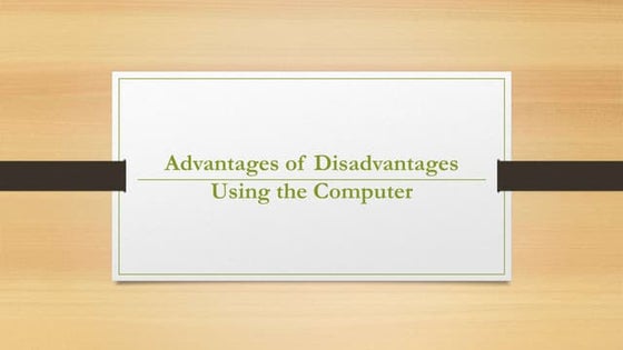 Positive and Negative Impacts of Computer | DOCX