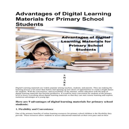 9 Best Advantages of Digital Learning Materials for Primary School ...