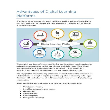 Advantages of Digital Learning | PDF