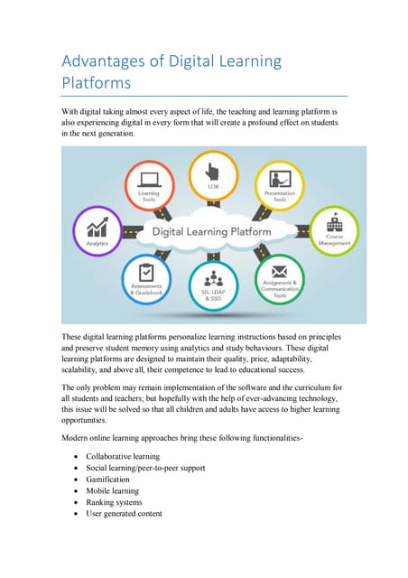 Advantages of digital learning platforms | PPT